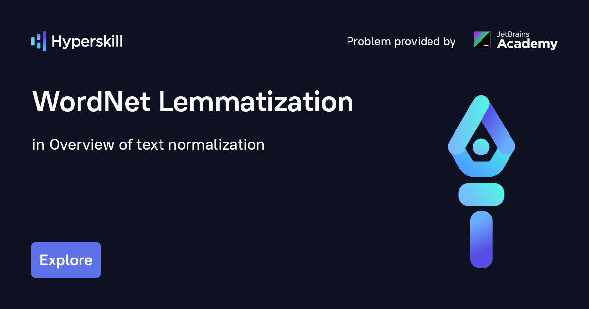 WordNet Lemmatization · Overview of text normalization · Hyperskill