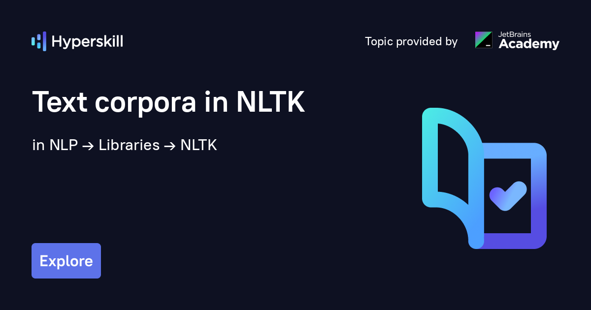 Text corpora in NLTK · Hyperskill