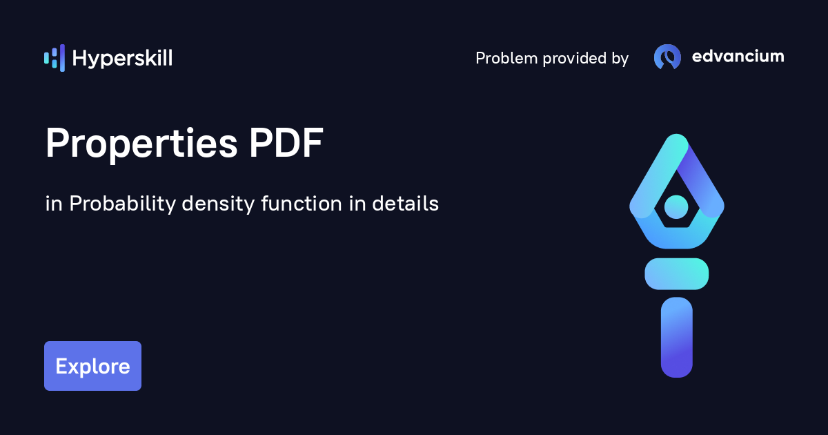 Properties PDF · Probability density function in details · Hyperskill