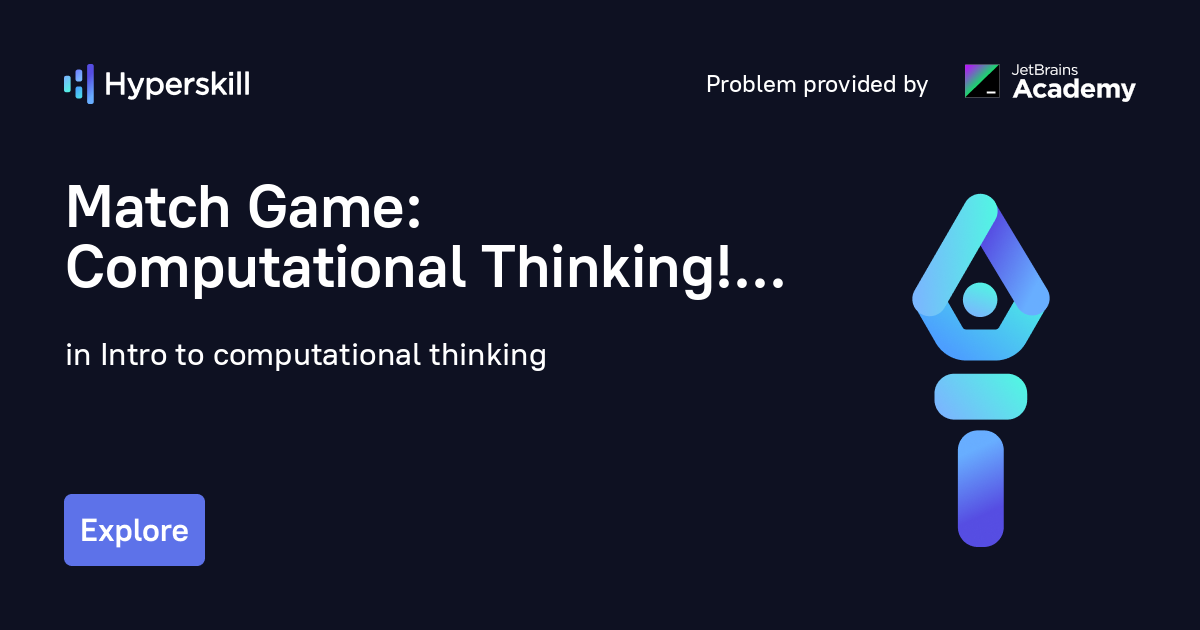 Match Game: Computational Thinking! · Intro to computational thinking ...